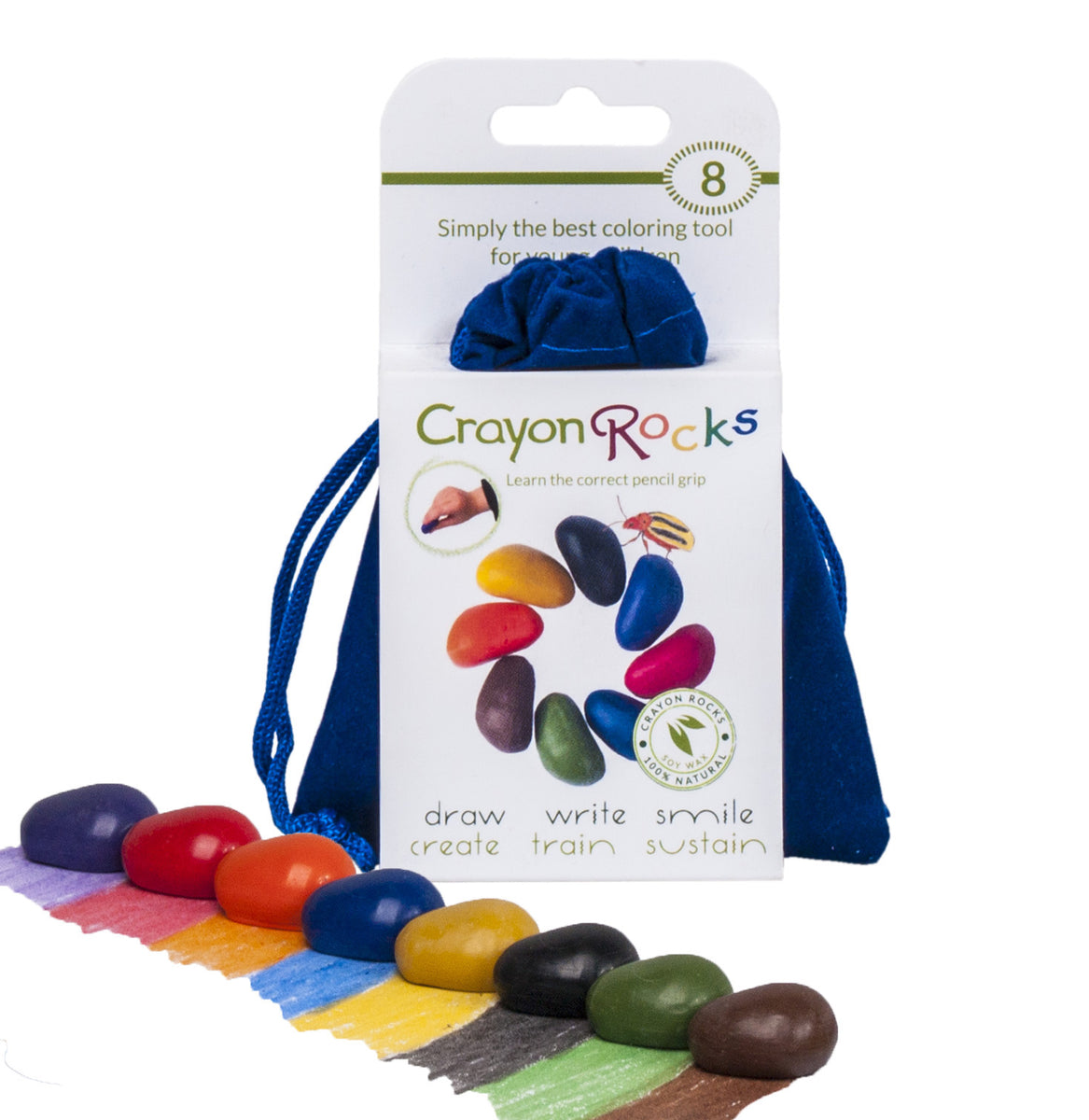 Crayon Rocks - 8 Pietre Colorate In Un Sacchetto Di Velluto ...